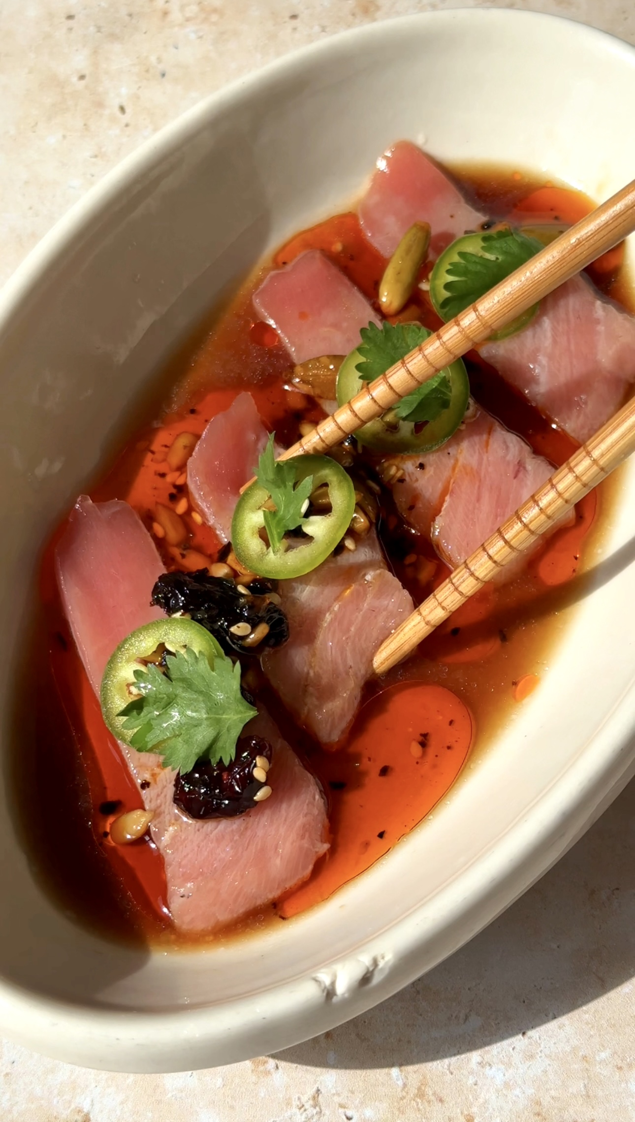 Salsa Macha Tuna Tiradito - thisisavocado_